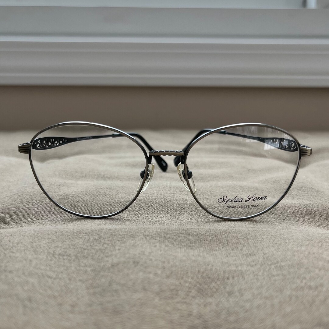 Sophia Loren Antique Gold Round Eyeglass Frames - Demo Lenses - New Old ...