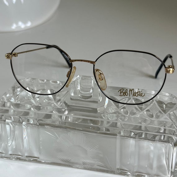 Black and Gold Bob Mackie Wire Frames - Vintage 1980s… - Gem