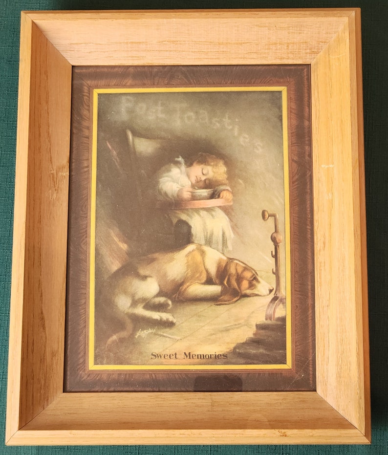 Vintage Post Toasties Cereal "sweet Dreams" Advertising Poster - Framed ...