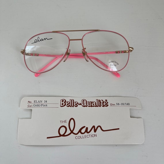 Pink Wire Aviator Vintage Eyeglass Frames - Retro 198… - Gem