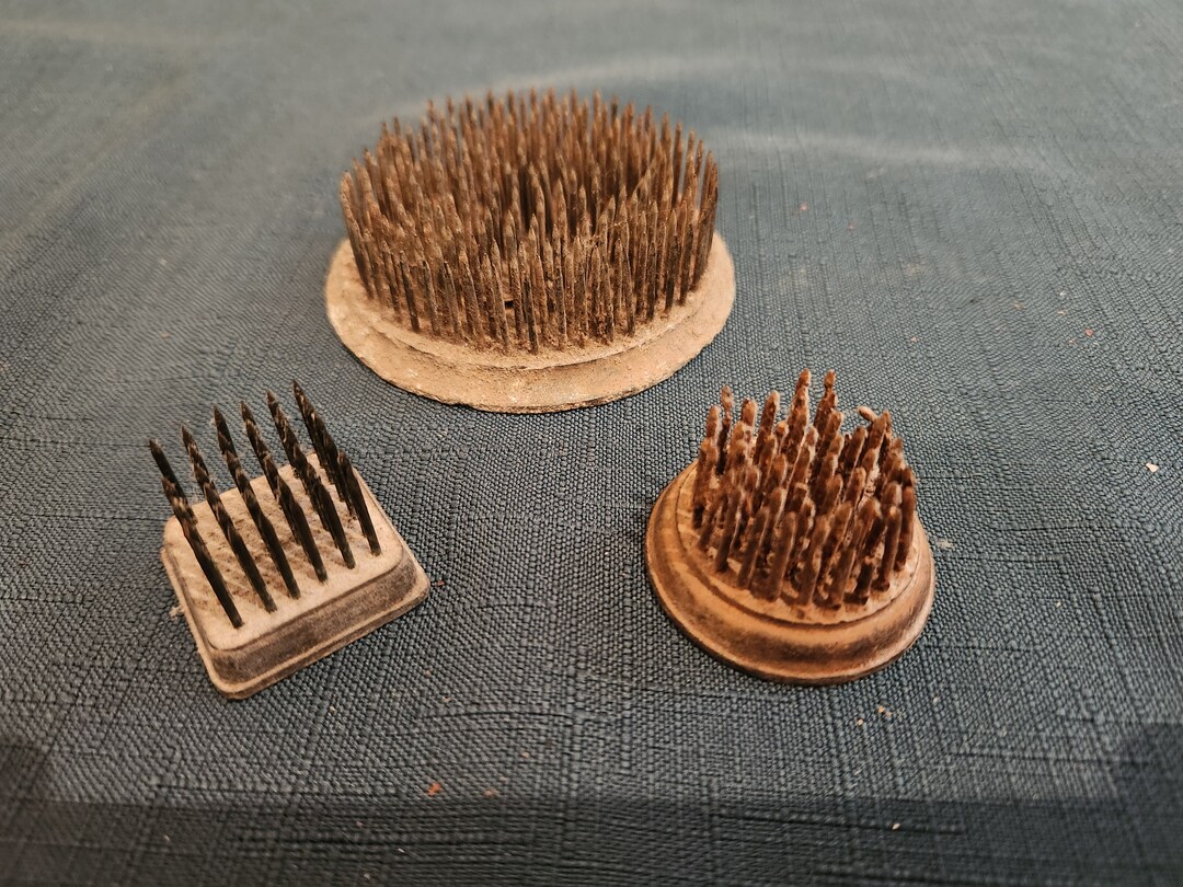 Vintage Floral Flower Pin Frogs Set of 3 invetb04 - Etsy