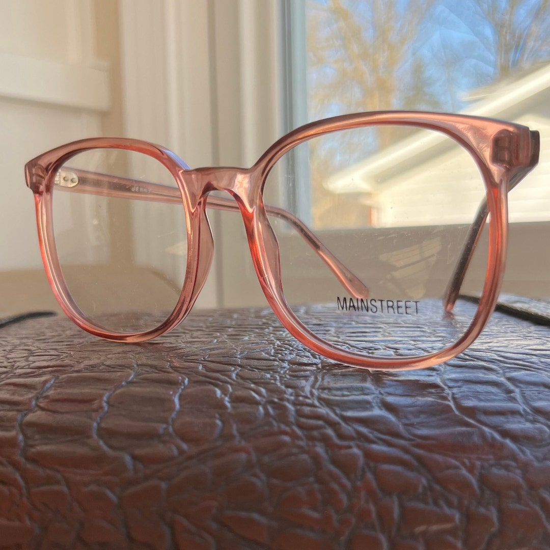 Pink Oversize Preppy Frames - New Old Stock - Demo Lenses - 1980s 1990s ...