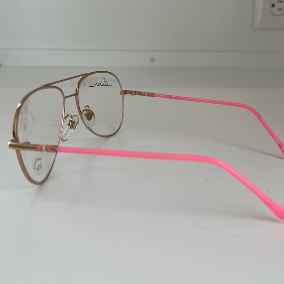 Pink Wire Aviator Vintage Eyeglass Frames - Retro 198… - Gem