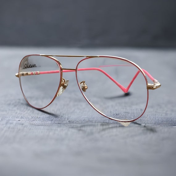 Pink Wire Aviator Vintage Eyeglass Frames - Retro 198… - Gem