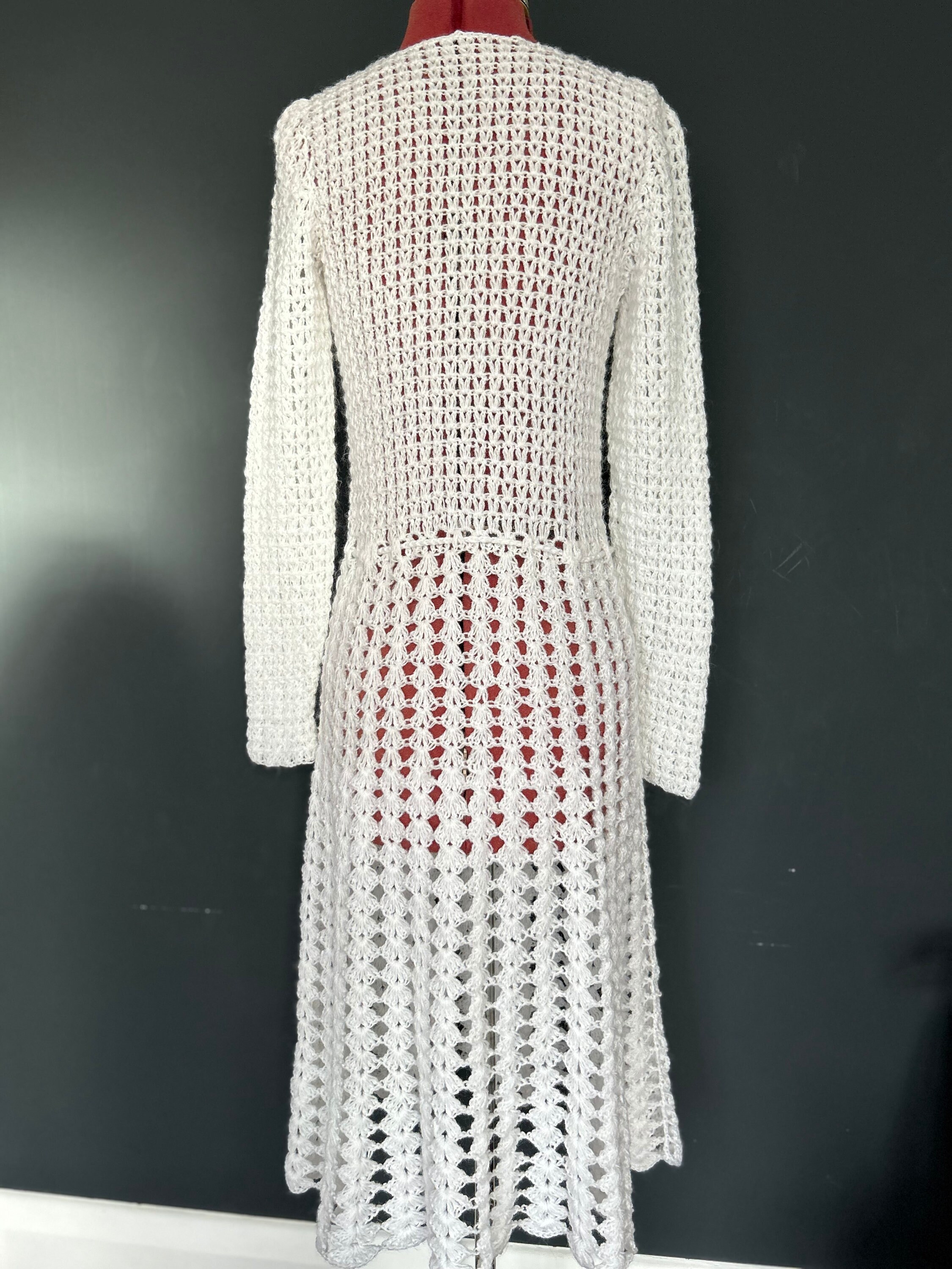 Vintage Boho/hippie Style Ivory Crochet Dress Size 8-10 - Etsy