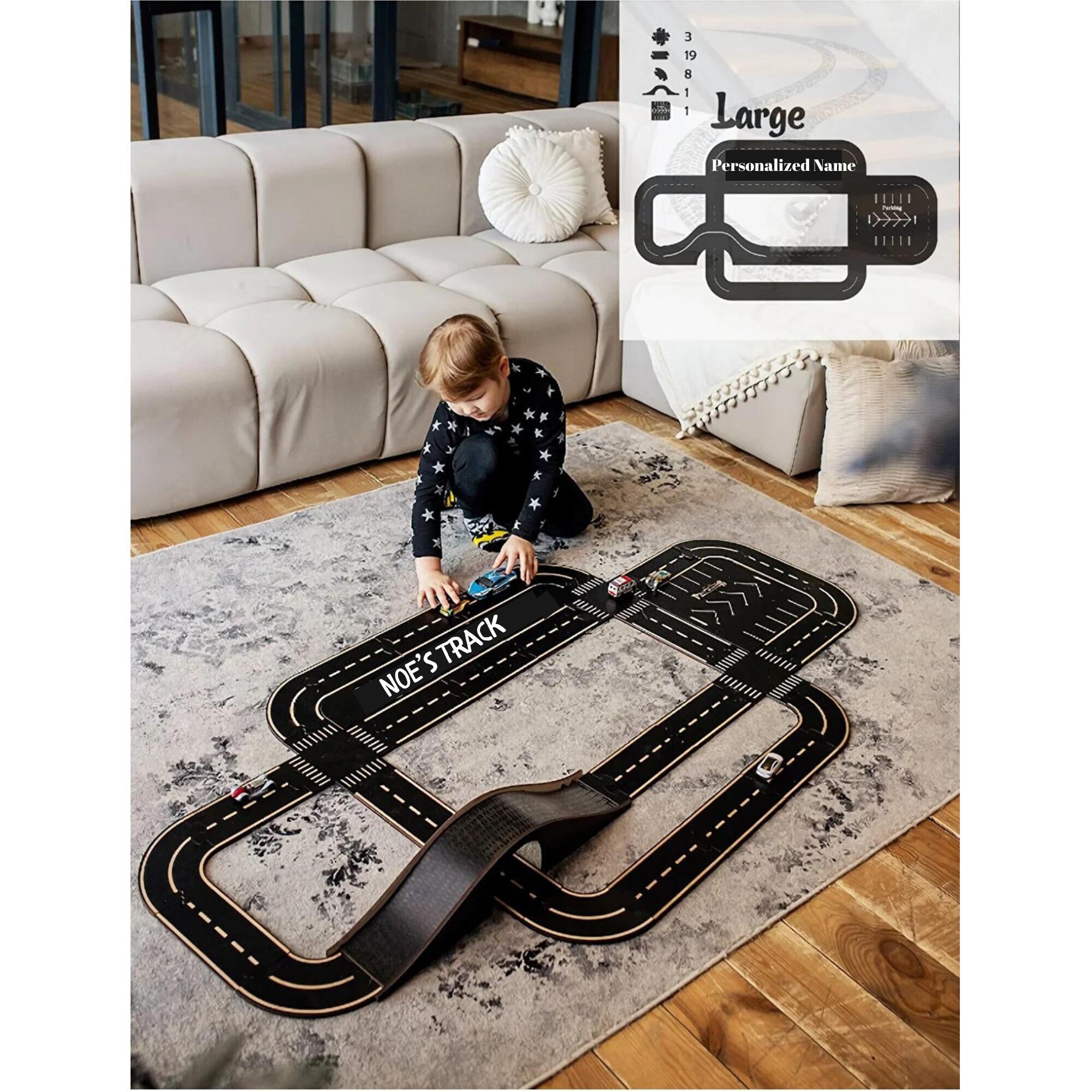 Personalized Wooden Car Track Set Educational Learning Toy,wooden Car ...