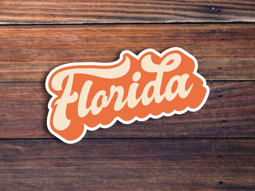Florida Retro Text Vinyl Sticker, Florida State Decal, USA State Laptop ...