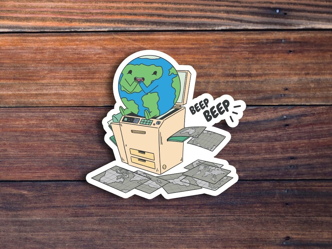 Earth Photocopying Sticker, Funny Stickers, Meme Stickers, Joke ...