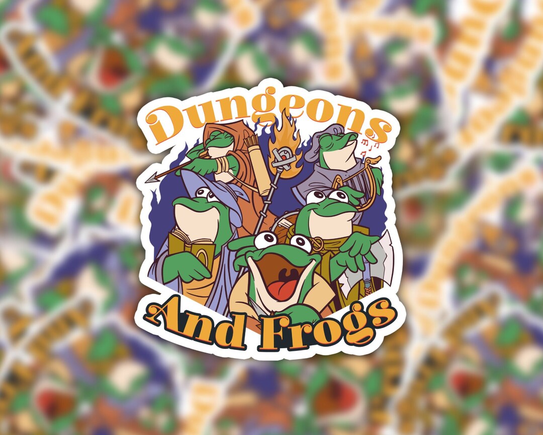 Dungeons and Frogs Sticker, Funny Frog Stickers, Wizard Frog, RPG ...