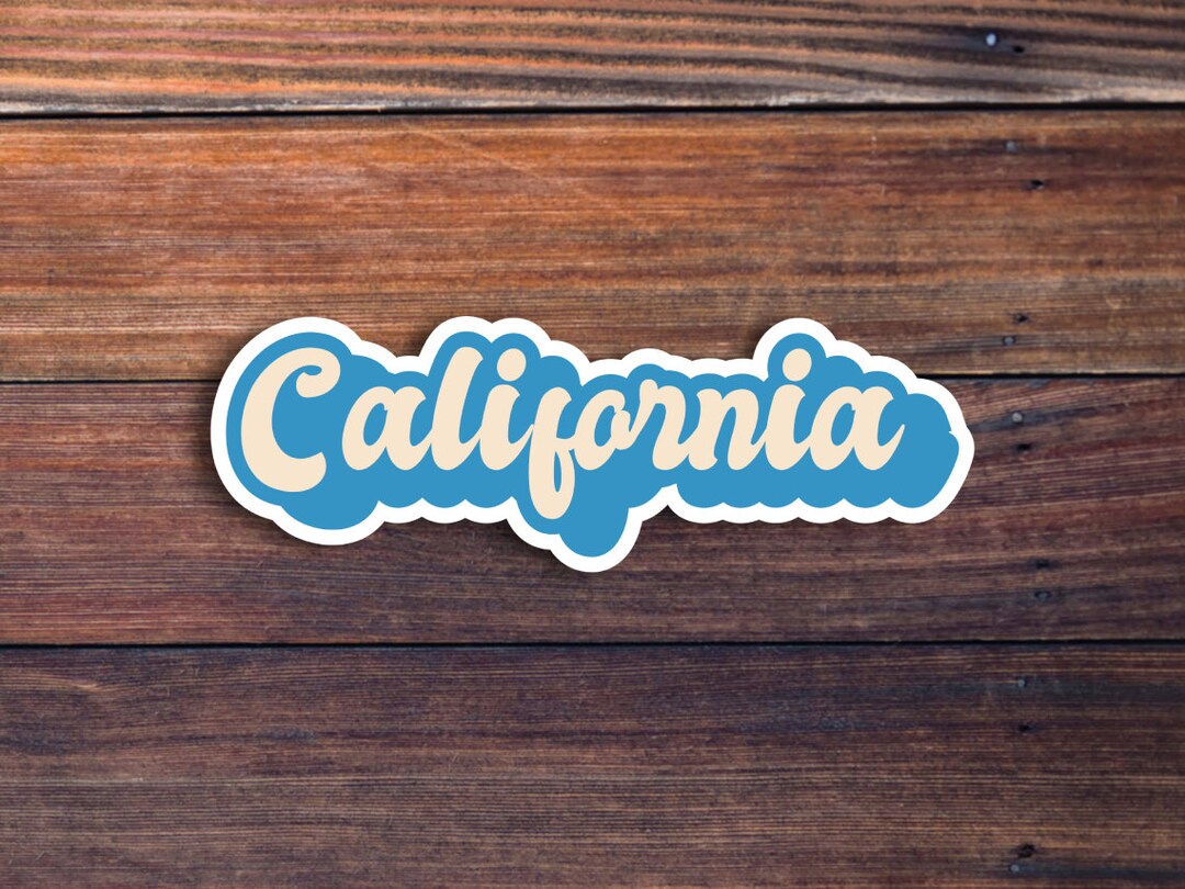 California Retro Text Vinyl Sticker, California State Decal, USA State ...