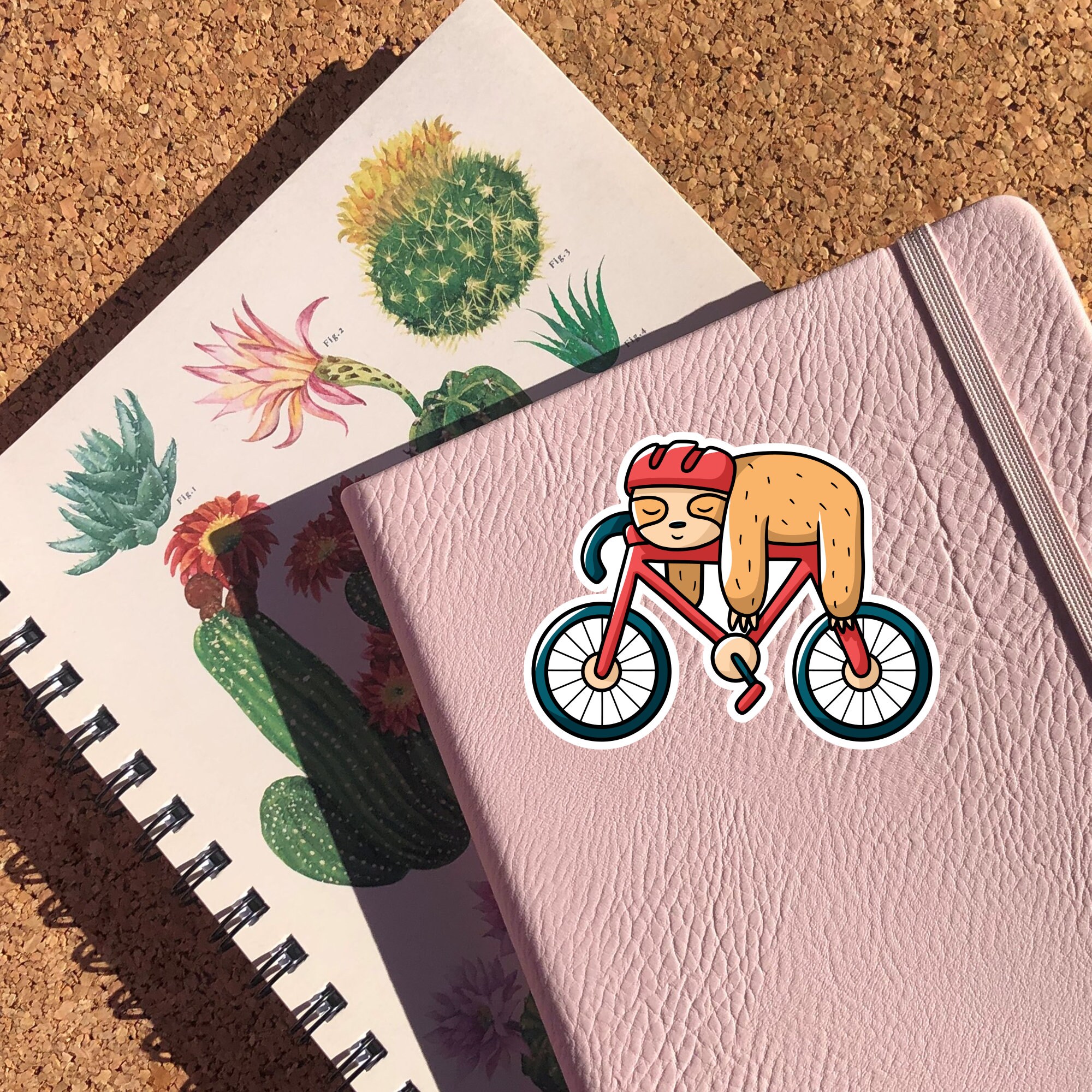 Sloth on Bike Sticker, Sloth Sticker, Bike Sticker, Cyclist Sticker ...