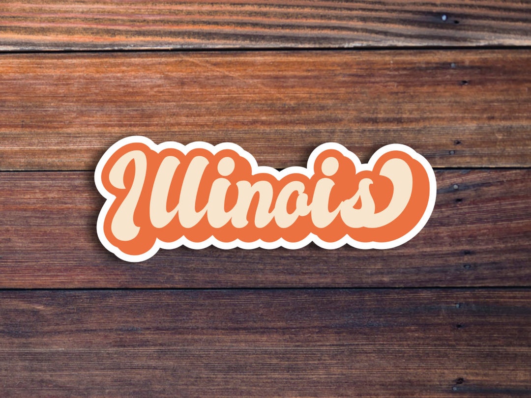 Illinois Retro Text Vinyl Sticker Illinois State Decal USA - Etsy
