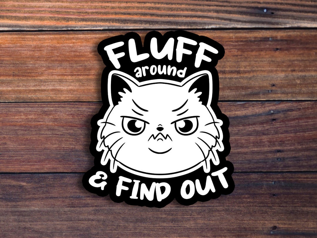 Fluff Around and Find Out Sticker, Funny Cat Sticker, Sarcastic Sticker ...