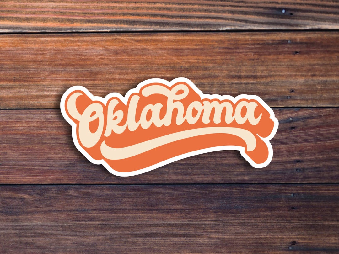 Oklahoma Retro Text Vinyl Sticker, Oklahoma Stickers, Oklahoma Decal ...