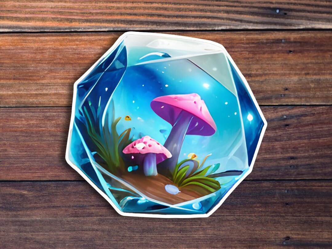 D20 Mushroom Terrarium Vinyl Sticker, Dungeons and Dragons, DND Gift ...