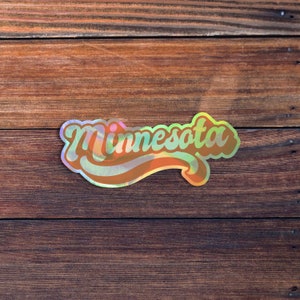 Minnesota Retro Text Weatherproof Sticker State Sticker - Etsy