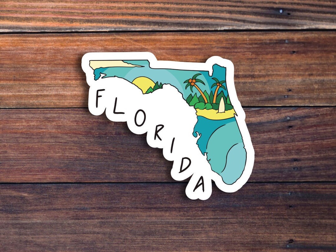 Florida Sticker, Florida State Shaped Sticker, Florida Native Gift ...