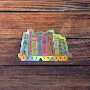 Book Tropes Sticker, Book Stack Sticker, Reading Trope Stickers, Laptop ...