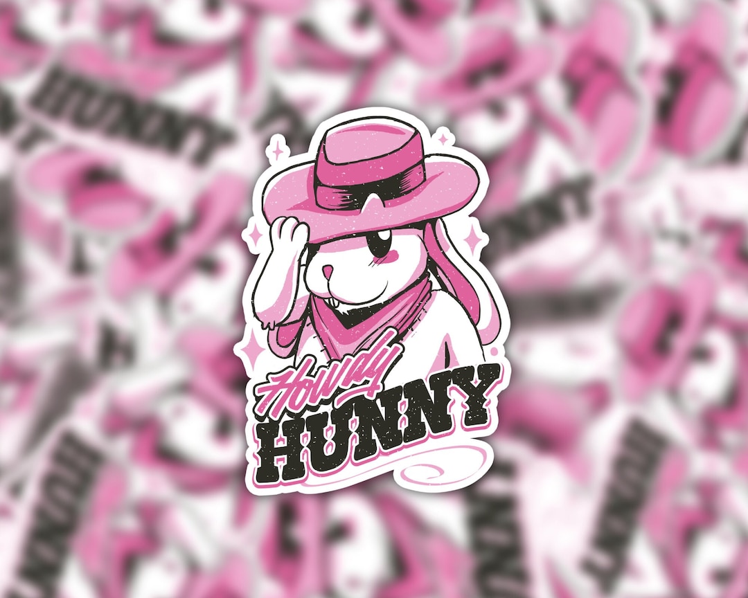 Howdy Hunny Sticker Cowboy Bunny Sticker Western Sticker - Etsy