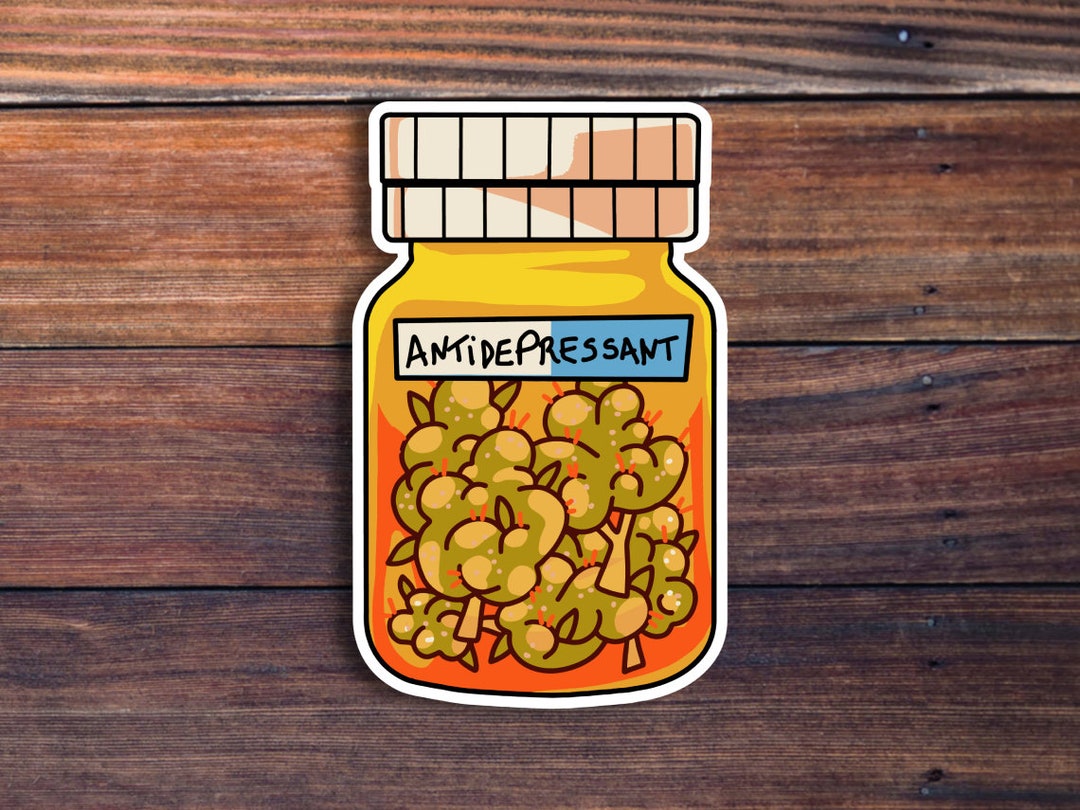 Antidepressant Weed Jar Sticker - 420 Stickers, Marijuana Stickers ...