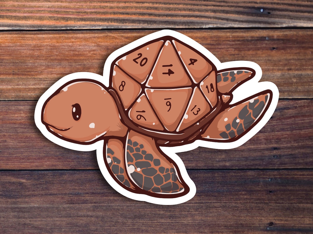 D20 Turtle Vinyl Sticker, Dungeons and Dragons, DND Gift, DM Gift ...