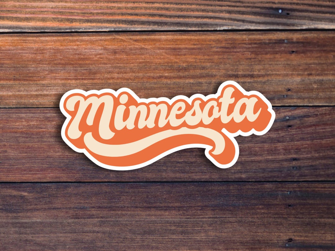 Minnesota Retro Text Weatherproof Sticker, State Sticker, Minnesota ...