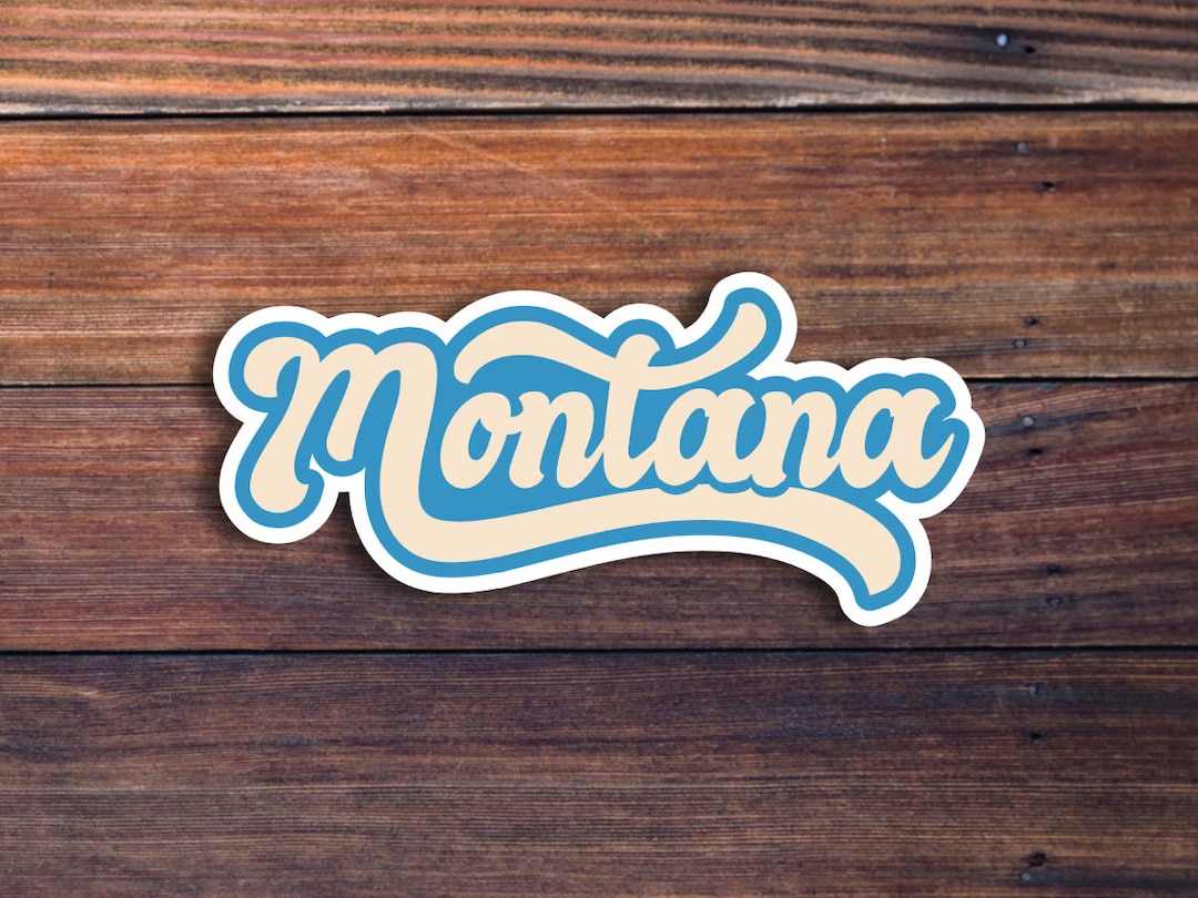 Montana Retro Text Vinyl Sticker, Montana Stickers, Montana Decal, USA ...
