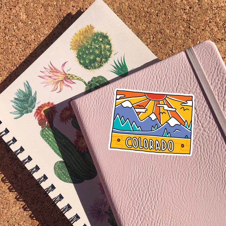 Colorado State Sticker, Mountain Scene, Waterproof Vinyl - Etsy