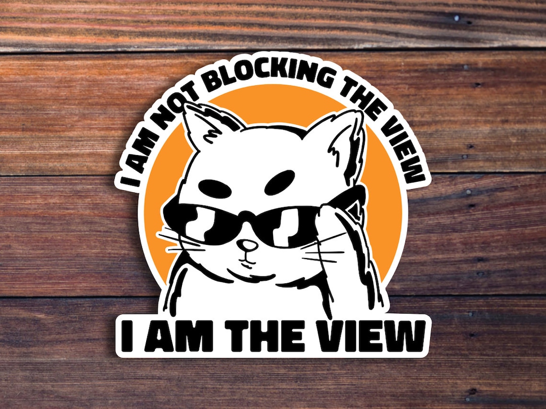 I Am the View Sticker, Funny Cat Sticker, Cute Cat Sticker, Gift for ...