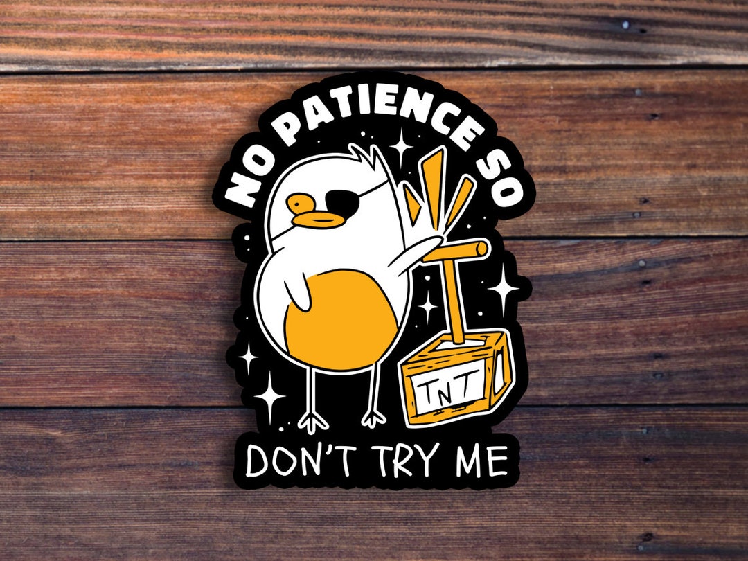 No Patience so Don't Try Me Sticker, Funny Sticker, Meme Sticker ...