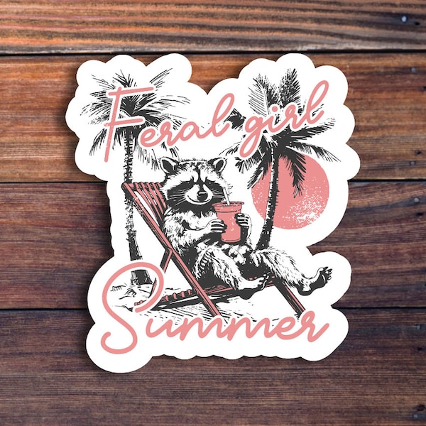 Feral Girl Summer Sticker - Etsy