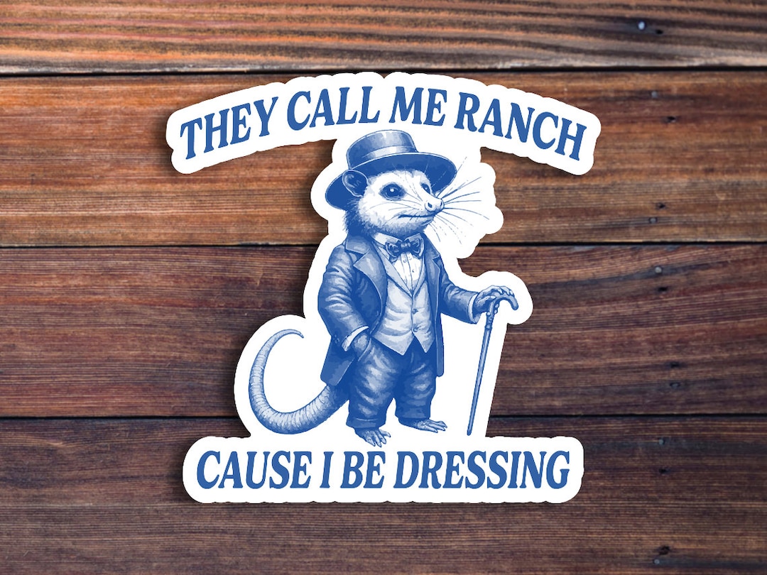 They Call Me Ranch Cause I Be Dressing Sticker, Funny Possum Sticker ...