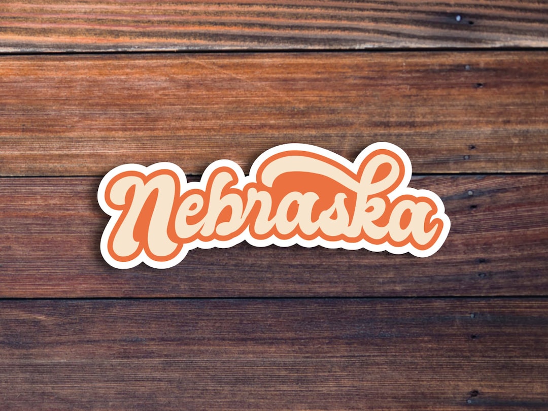 Nebraska Retro Text Vinyl Sticker, Nebraska Stickers, Nebraska Decal ...
