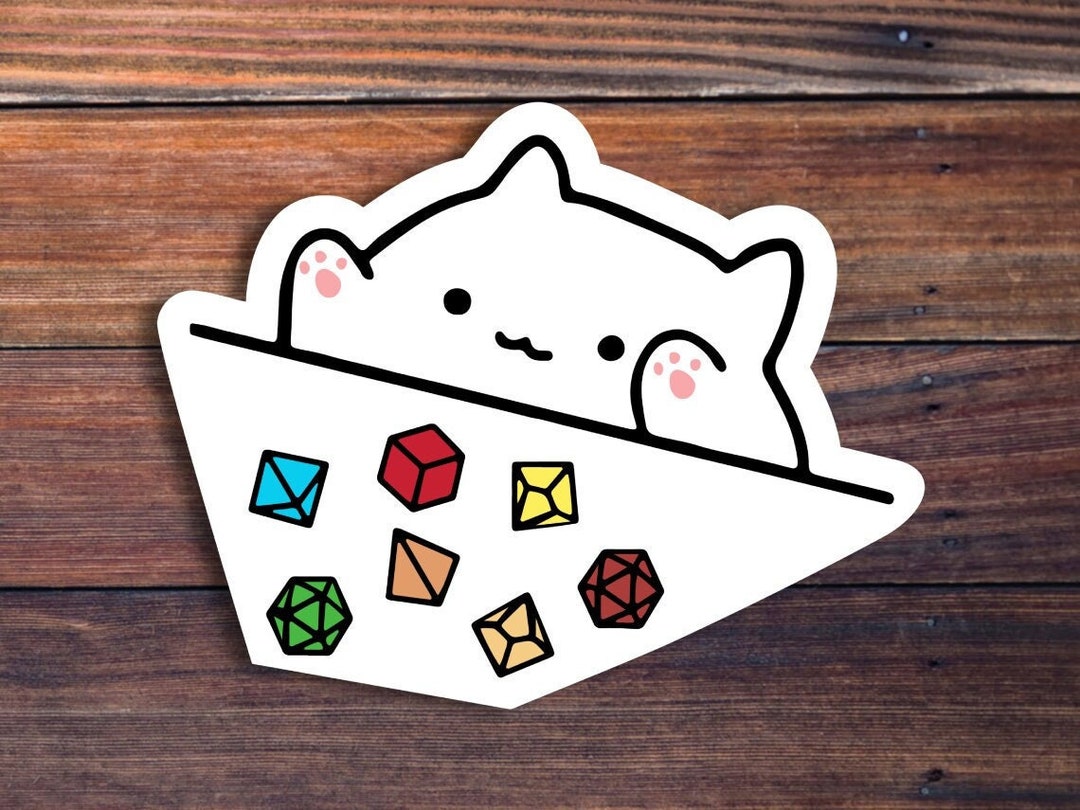 Cat Throwing Dice Vinyl Sticker, Rpg Sticker, Tabletop Gaming Sticker ...