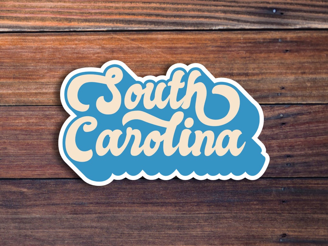 South Carolina Retro Text Vinyl Sticker, South Carolina Stickers, South ...