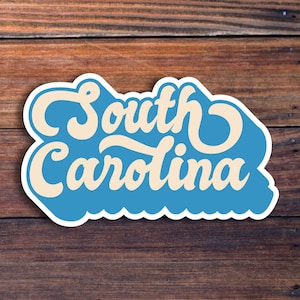South Carolina Retro Text Vinyl Sticker, South Carolina Stickers, South ...