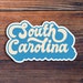 South Carolina Retro Text Vinyl Sticker, South Carolina Stickers, South ...