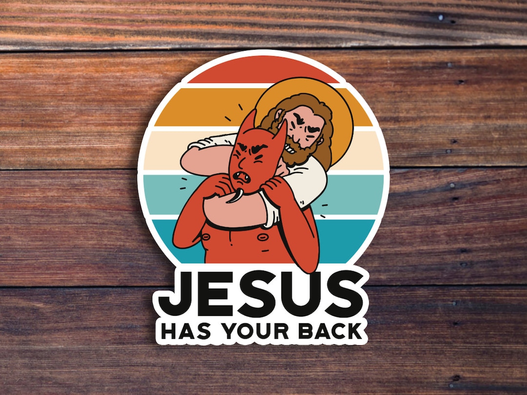Jesus Has Your Back Sticker, Sarcastic Jiu Jitsu Jesus Sticker, Funny ...