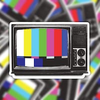 Vintage Television Sticker, Glitter Sticker - Etsy