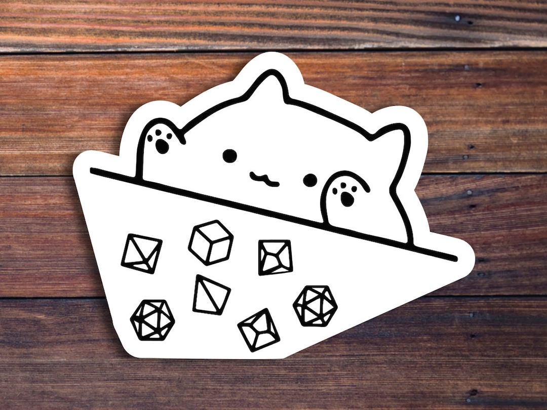 Cat Throwing Dice Vinyl Sticker, Dnd Sticker, Dungeon Master Sticker ...