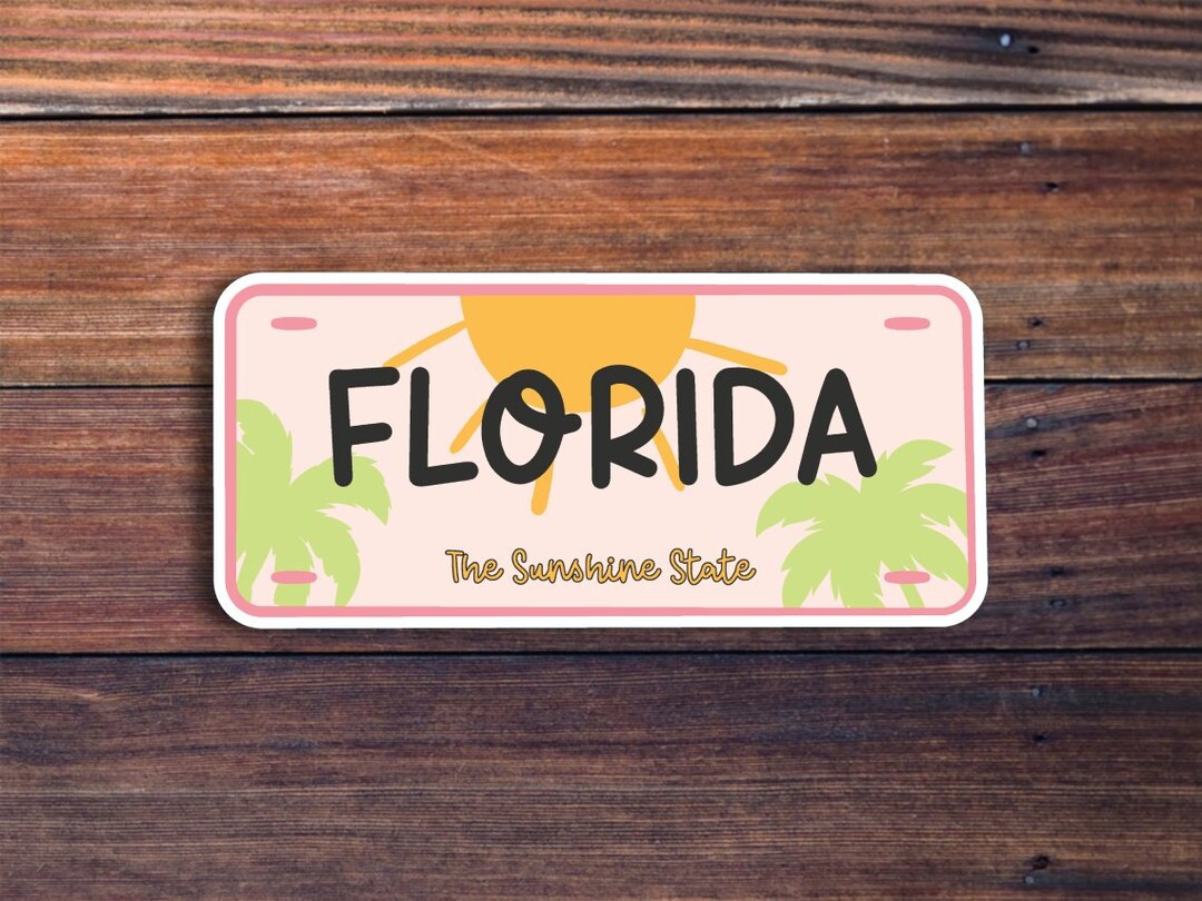 Flordia License Plate Sticker - Etsy