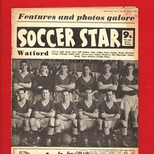 1959 SOCCER STARS Football MAGAZINE - Watford F.C. Front Cover - April ...