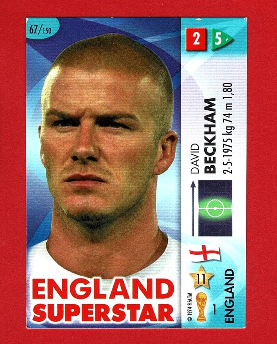DAVID BECKHAM - ORIGINAL Footballer Trading Card - England / Manchester ...