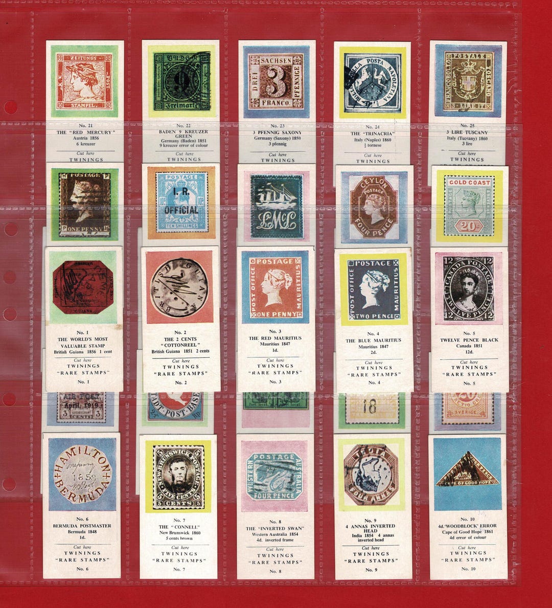 RARE STAMPS - Original 1960 Trade Card Set - TWININGS Tea Card Set With ...