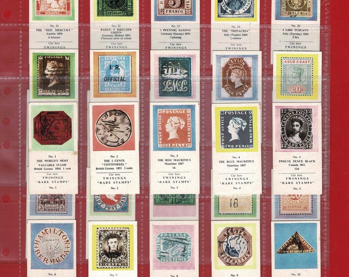 RARE STAMPS - Original 1960 Trade Card Set - TWININGS Tea Card Set With ...