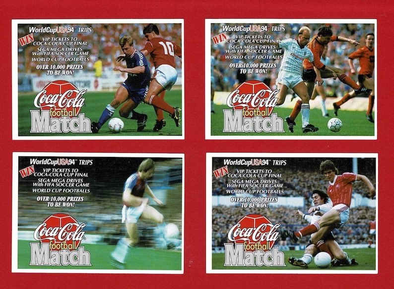 COCA-COLA FOOTBALL Cards - World Cup U.S.A. '94 Football Match Card Set ...
