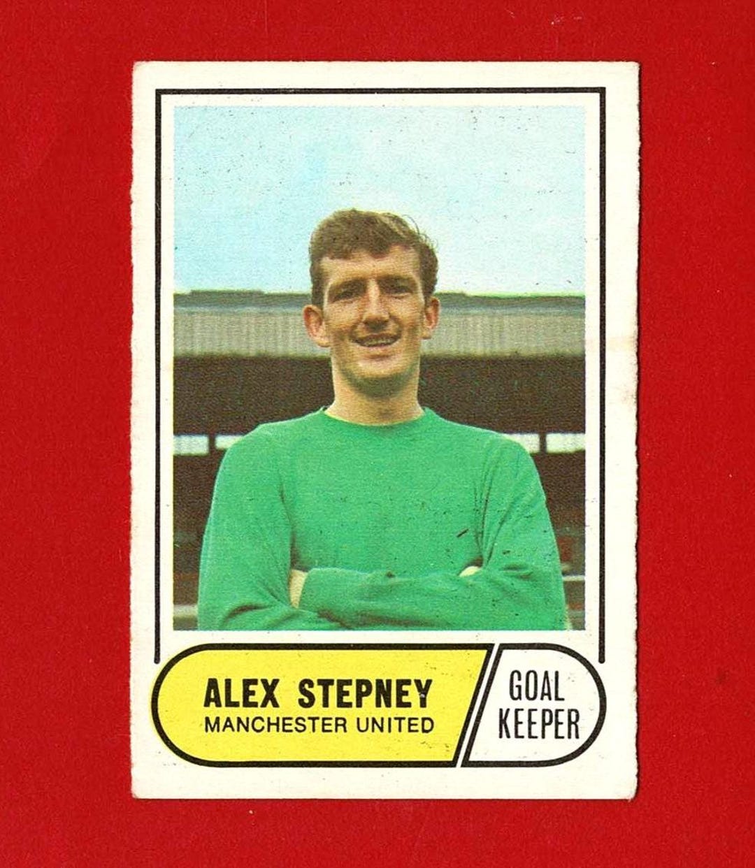 1968 ALEX STEPNEY - Original Footballer Gum Card - MANCHESTER United ...