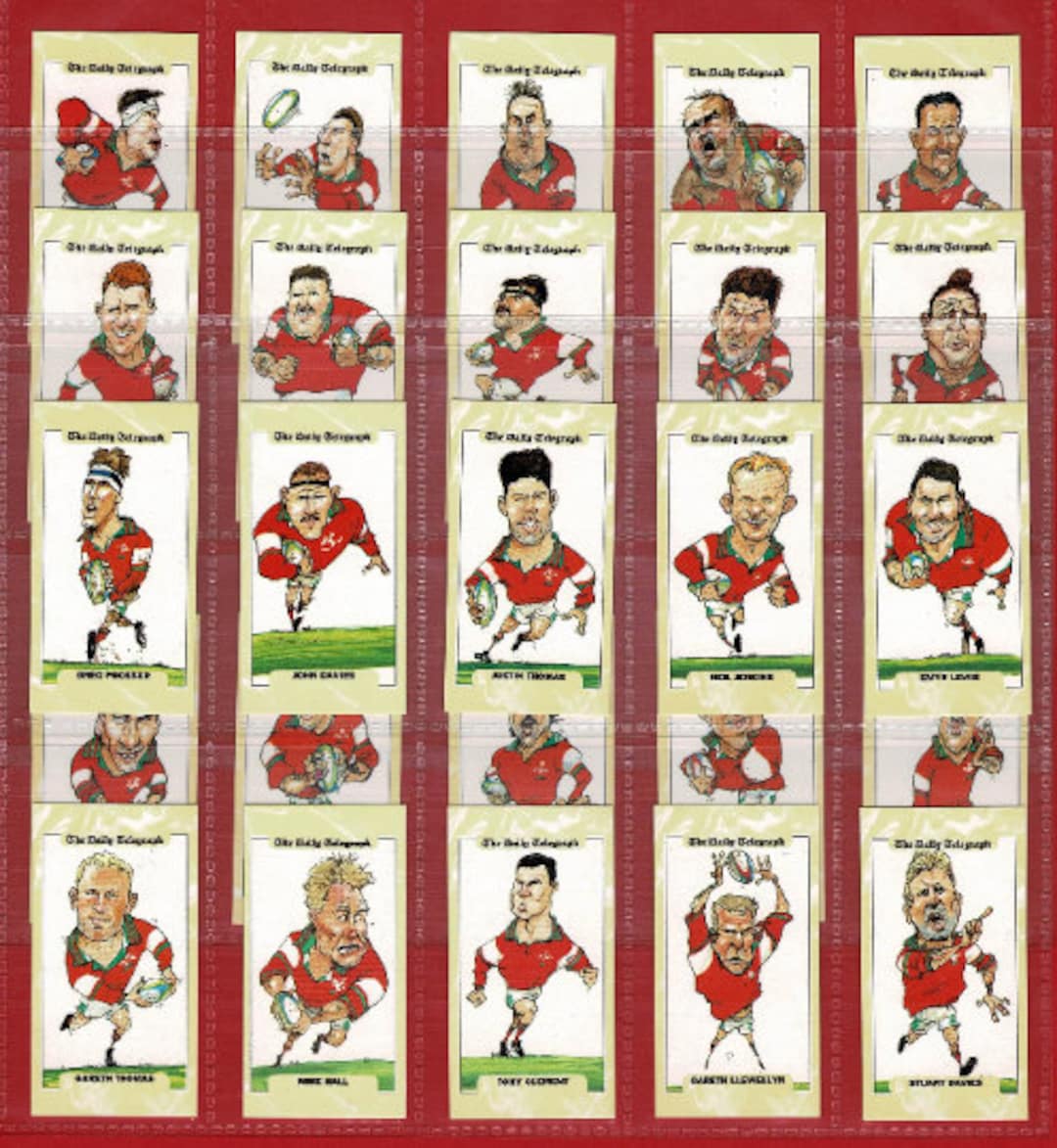WALES RUGBY CARDS - 1995 Daily Telegraph World Cup Rugby Trade Card Set ...