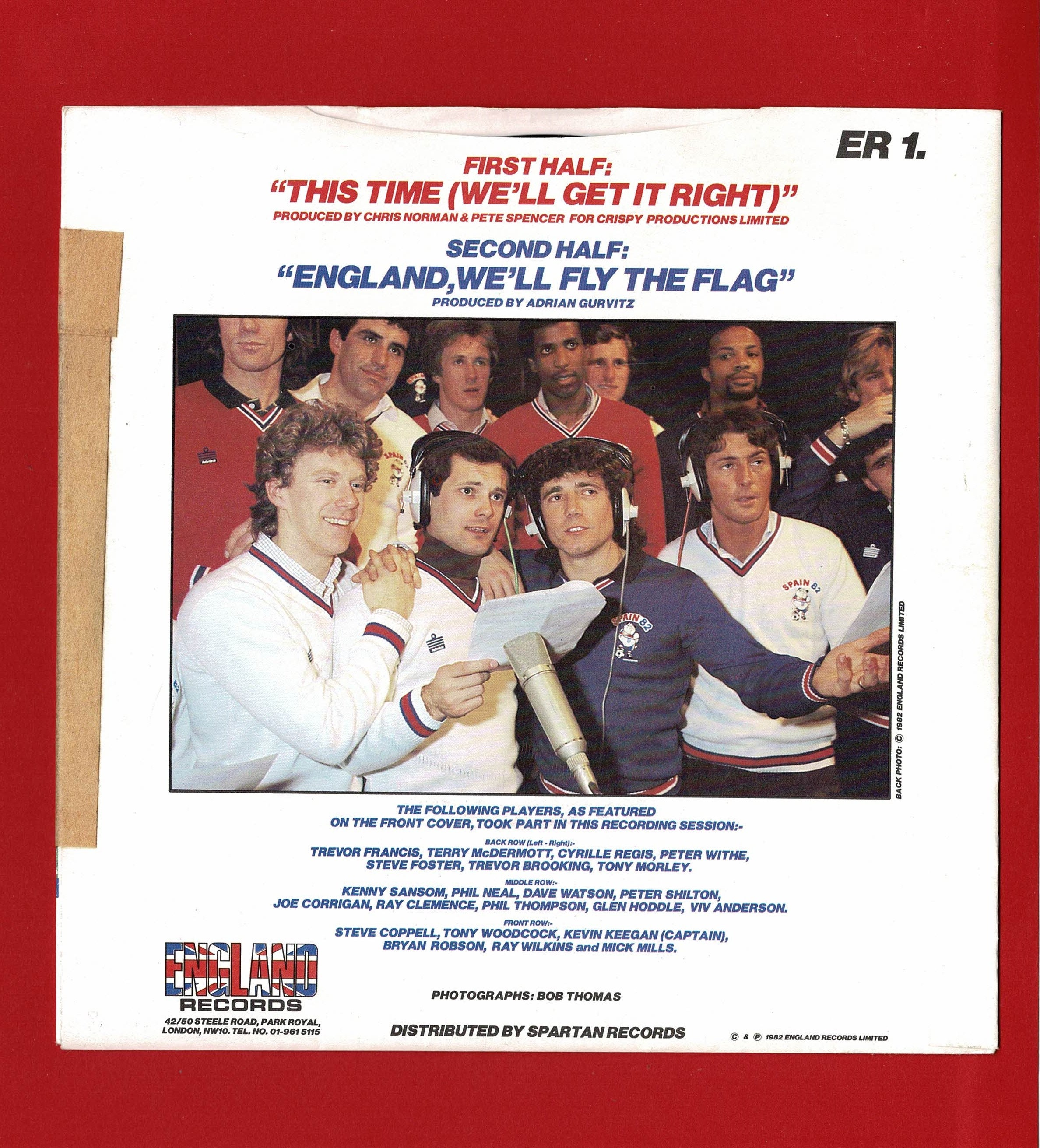 ENGLAND FOOTBALL SQUAD Official World Cup Song 7 Vinyl 45 R.P.M. Record ...
