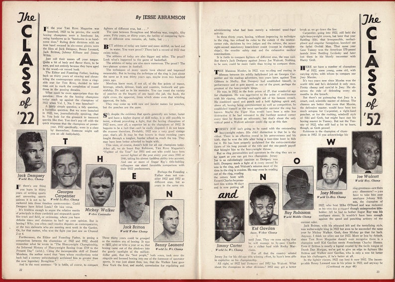 1952 'THE RING' BOXING Magazine 30th Anniversary Issue Original ...